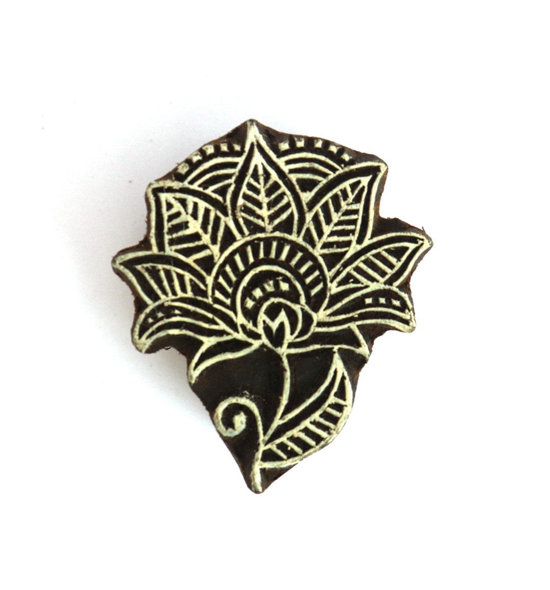 Wooden Indian Traditional Flower Design Printing Stamps, Blocks for ...