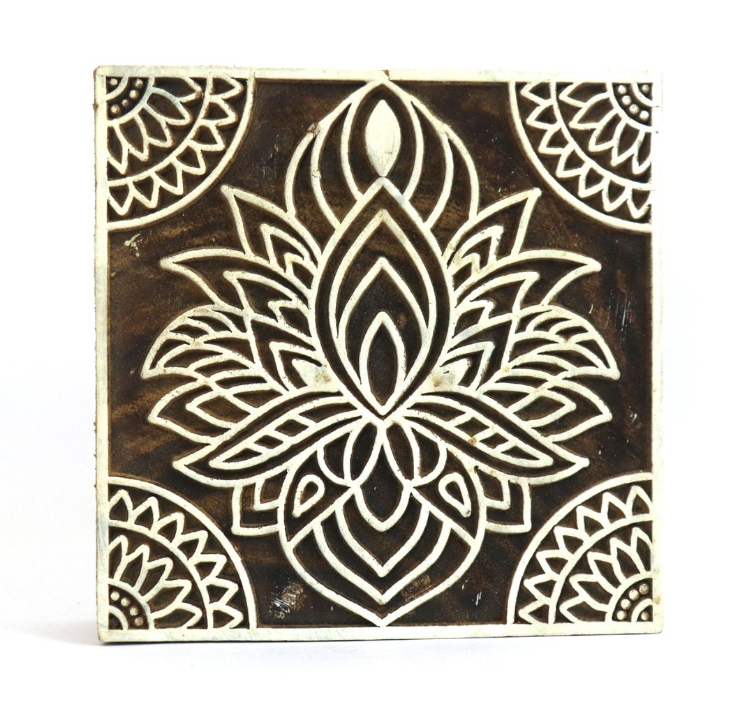 Wooden Indian Traditional Square Design Printing Stamps, Blocks for ...