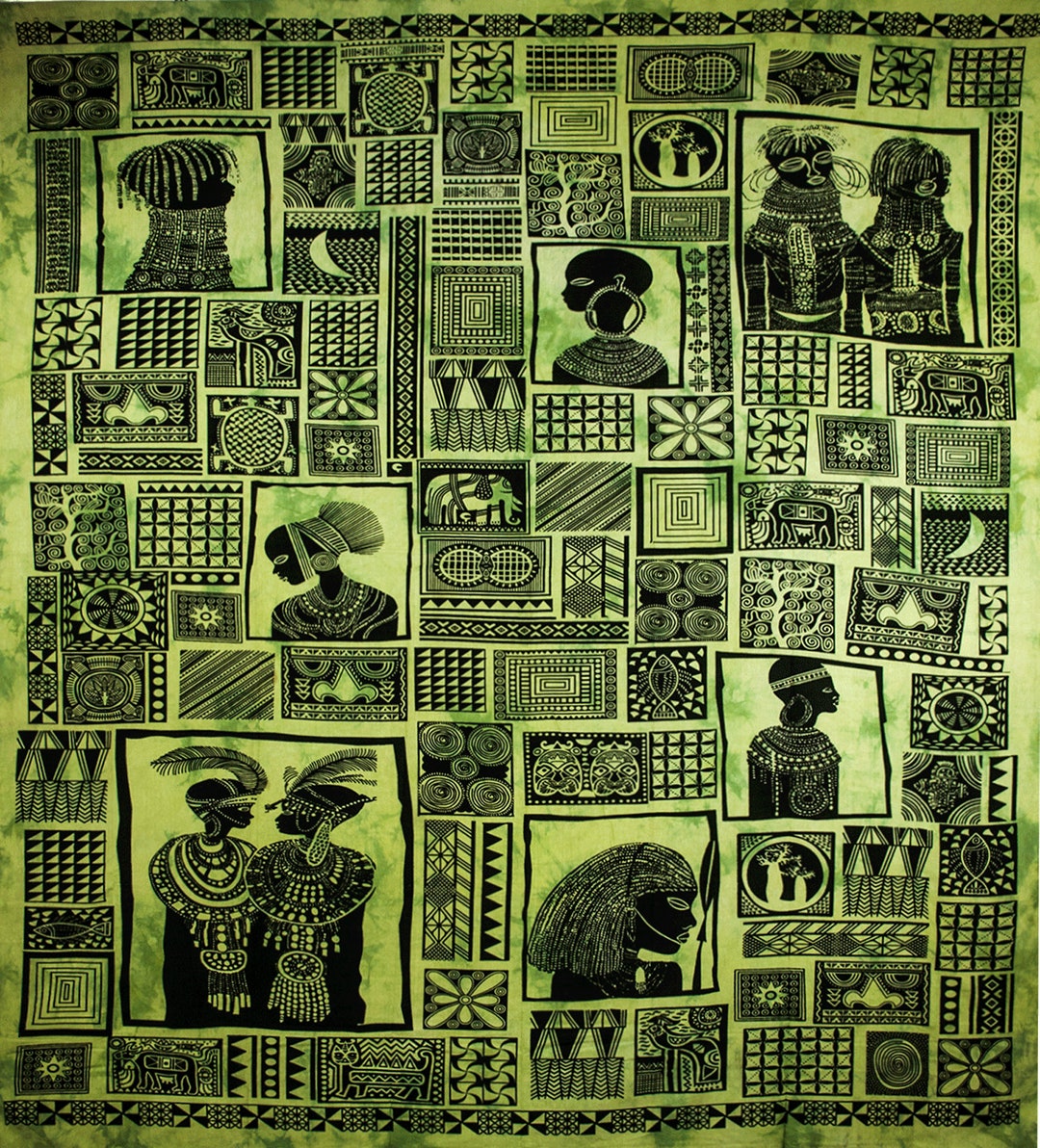 Tibetan Wall Tapestry, Cotton Wall Hanging Patch Printed Bohemian Dorms ...