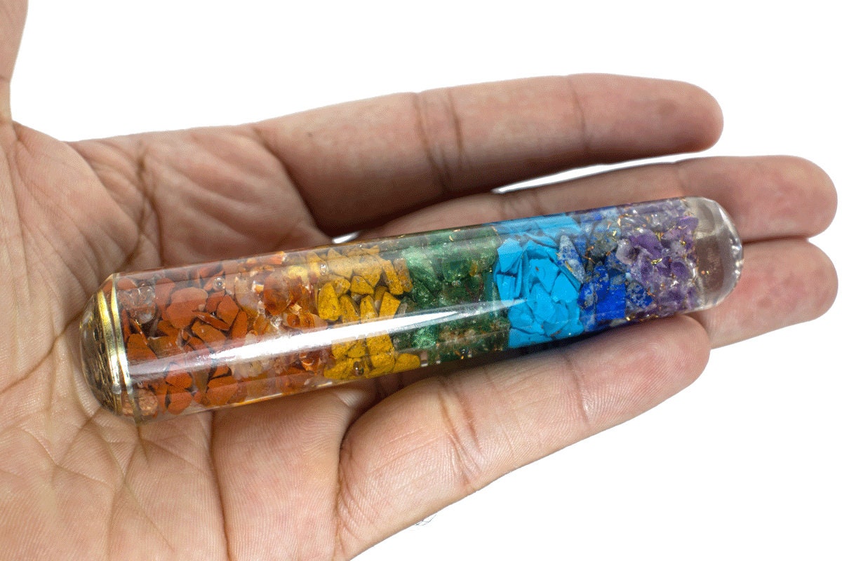 Buy Reiki Orgone Bonded Seven Chakra Smooth Massage Wands for Orgone ...