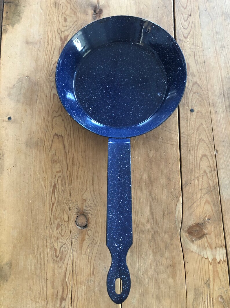 Blue Speckle Enamelware Skillet/pan-7.75" Diameter - Etsy
