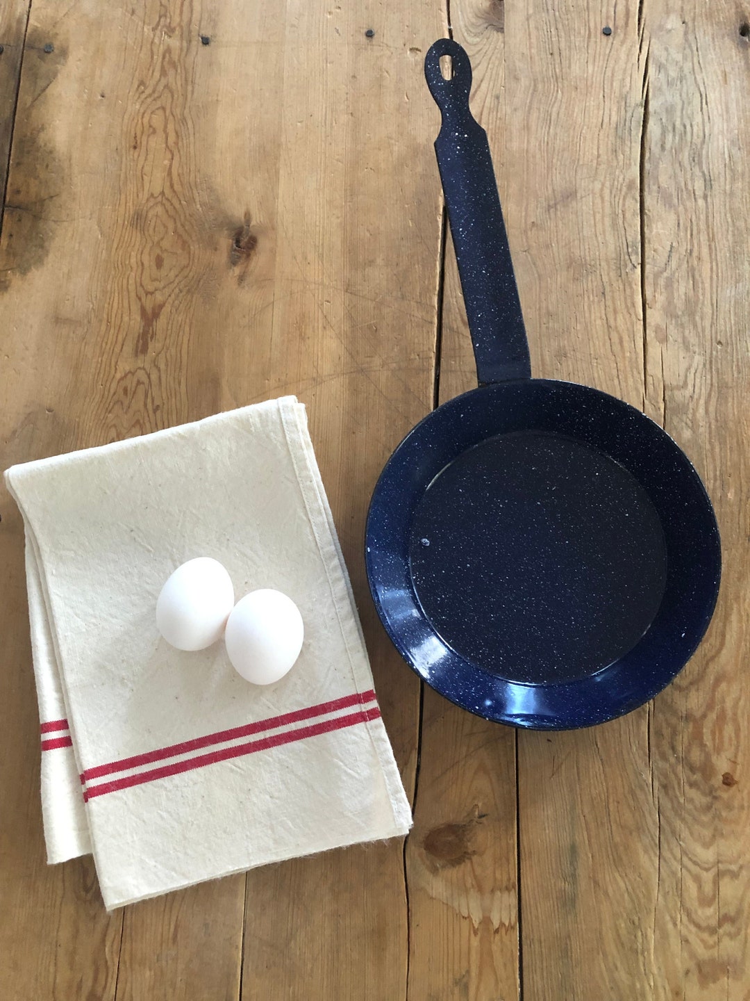 Blue Speckle Enamelware Skillet/pan-7.75" Diameter - Etsy