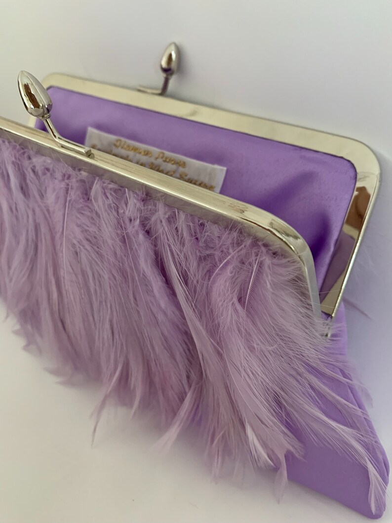 Lilac Feather Clutch Purse Evening Bag Mother of the Bride - Etsy