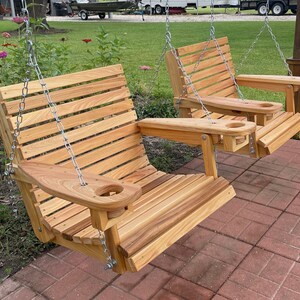 Single Porch Swing Chair (pair) - Handmade 2ft Cypress Porch Swing With ...