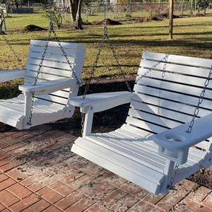 Single Porch Swing Chair (pair) - Handmade 2ft Cypress Porch Swing With ...