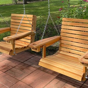 Single Porch Swing Chair (pair) - Handmade 2ft Cypress Porch Swing With ...
