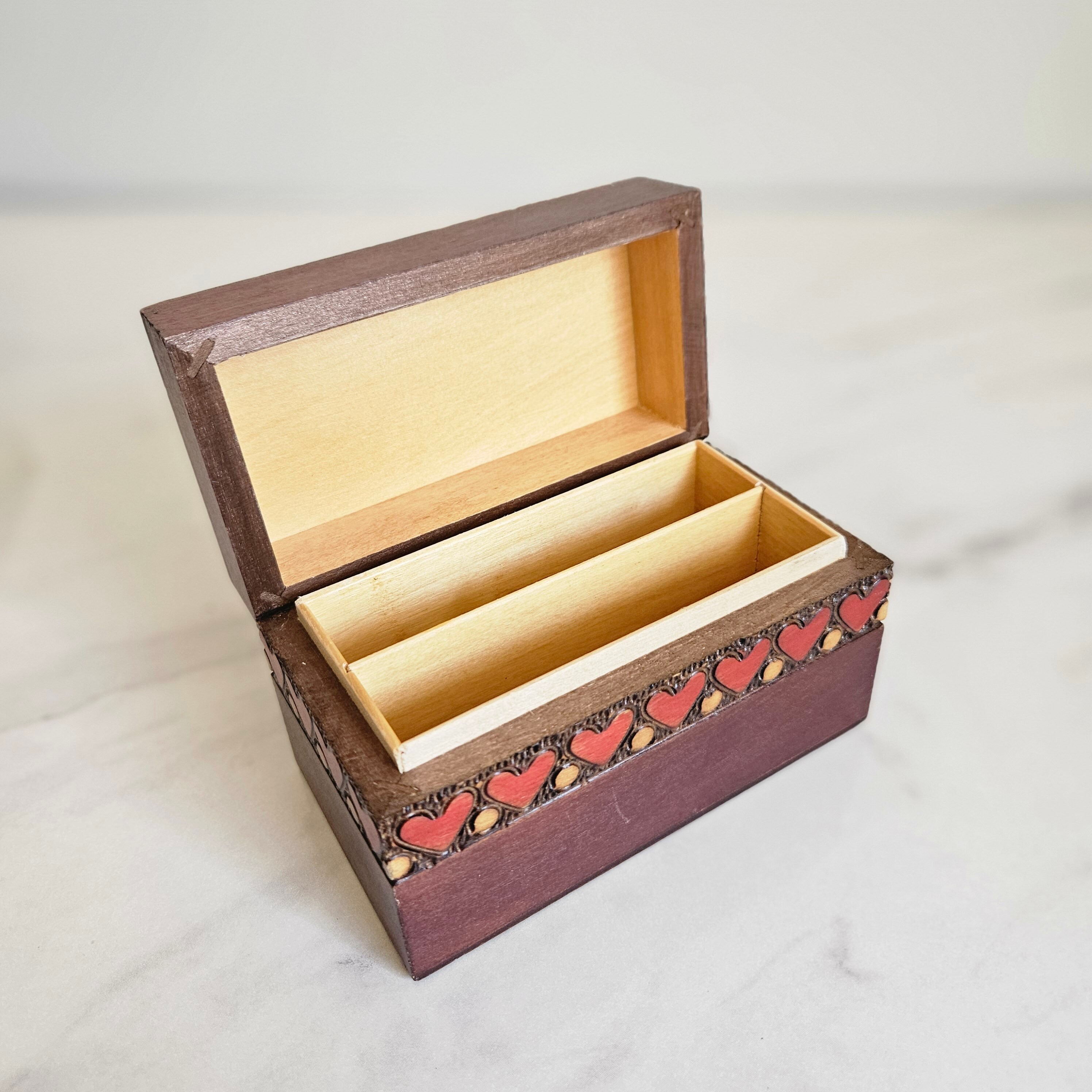 King of Hearts Playing Card Wooden Case, Card Box, Handmade Wooden Case ...