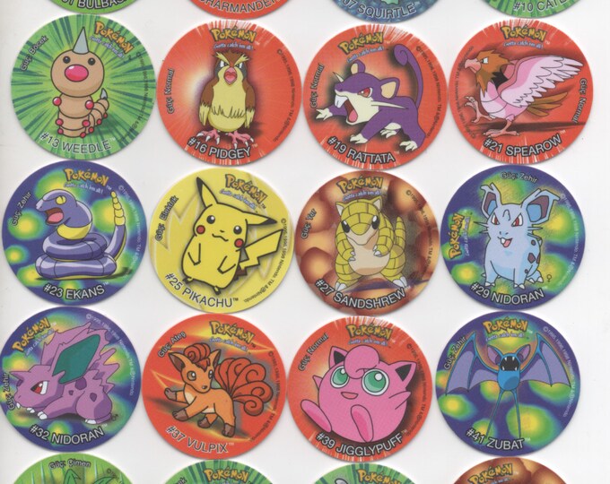 TAZOS POKEMON - Pogs 1rst Serie - Complete Set 1-51 Vintage Toys ...