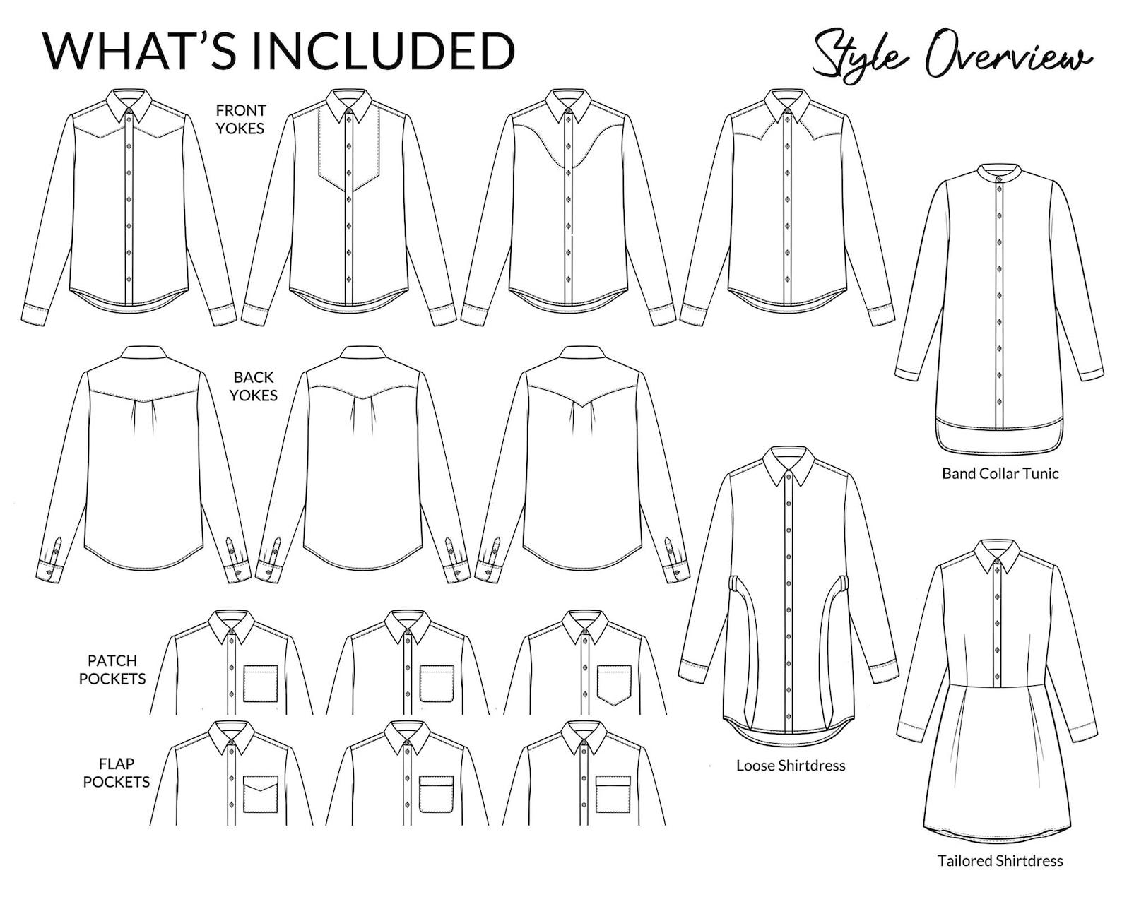 Women's Shirt Flat Drawings, Technical Flat Fashion Drawing, Women's ...