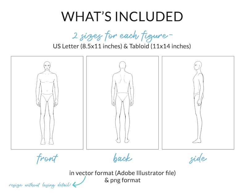 Mens Fashion Design Template Male Figure Croquis Bundle Draw Fashion - Etsy