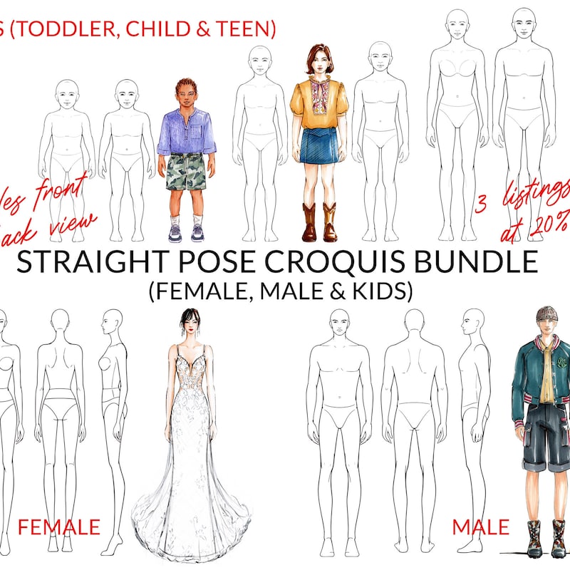 Fashion Croquis Bundle - Etsy