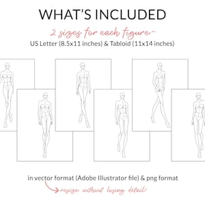 Womens Runway Fashion Poses Walking Figures Croquis Pack Female Body ...