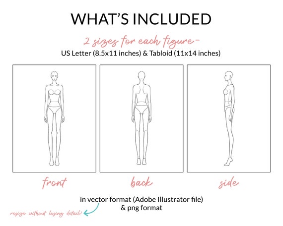 Fashion Templates Figures Front And Back