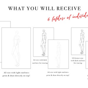 Side/three-quarter/back Pose Fashion Croquis Pack, Female Figure ...