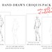Hand-drawn Fashion Croquis Pack, Female Fashion Figure Template, Body ...