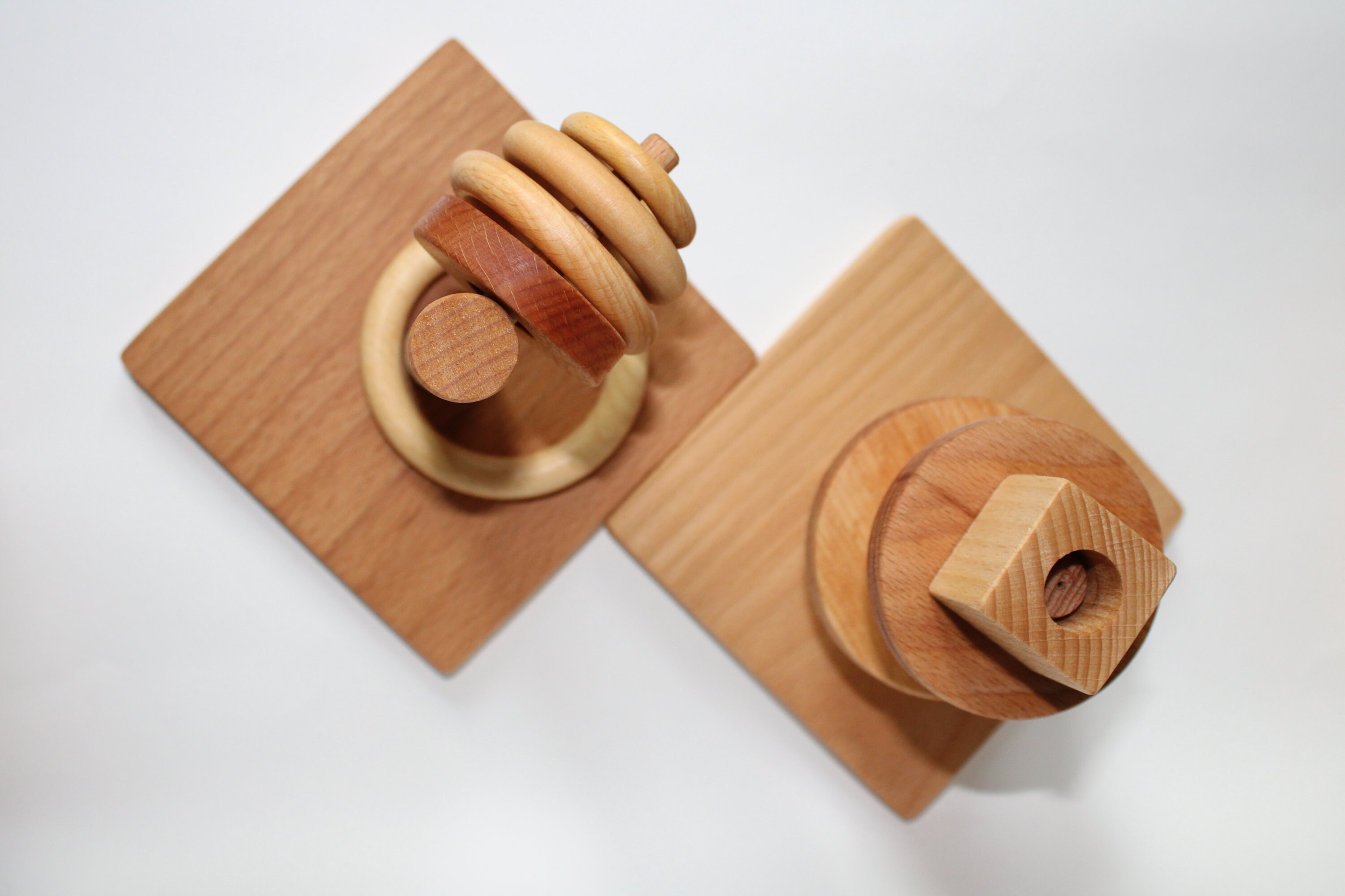 Montessori Stacking Discs Rings and Cubes on a Horizontal and - Etsy