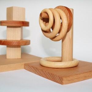 Montessori Stacking Discs, Rings and Cubes on a Horizontal and Vertical ...