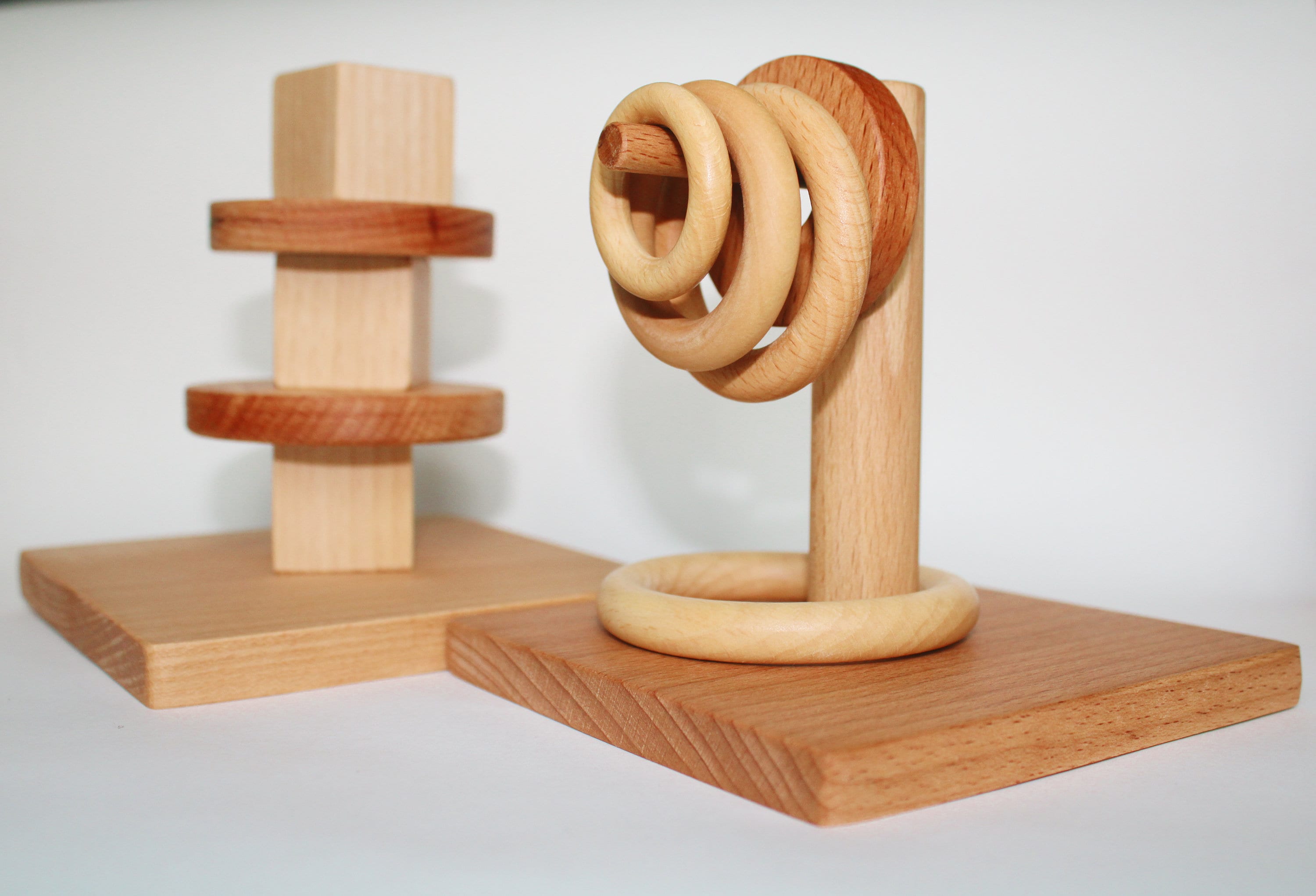 Montessori Stacking Discs Rings and Cubes on a Horizontal and - Etsy