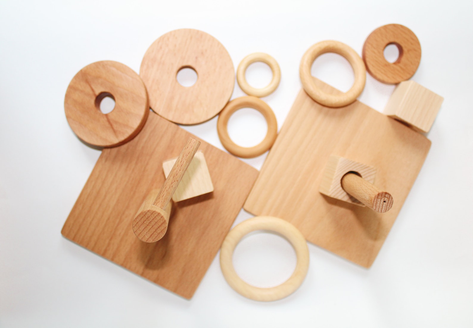 Montessori Stacking Discs Rings and Cubes on a Horizontal and - Etsy