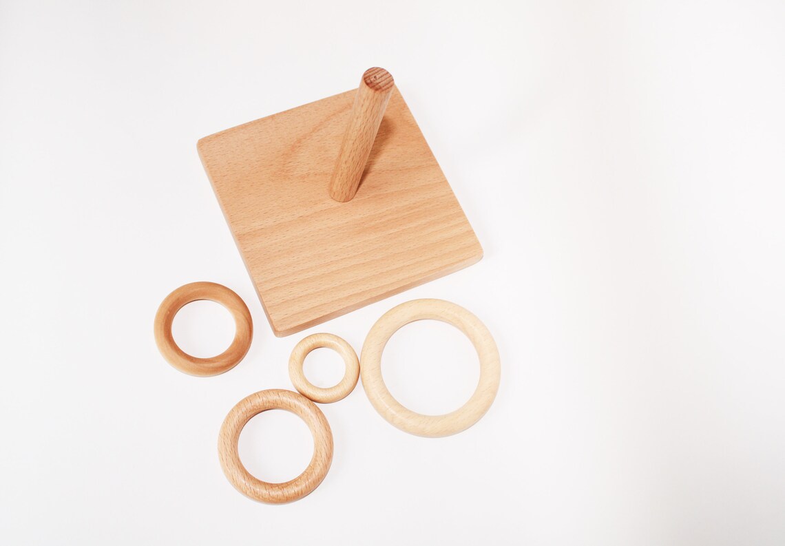 Montessori Stacking Rings on a Vertical Dowel Gift for Kids - Etsy