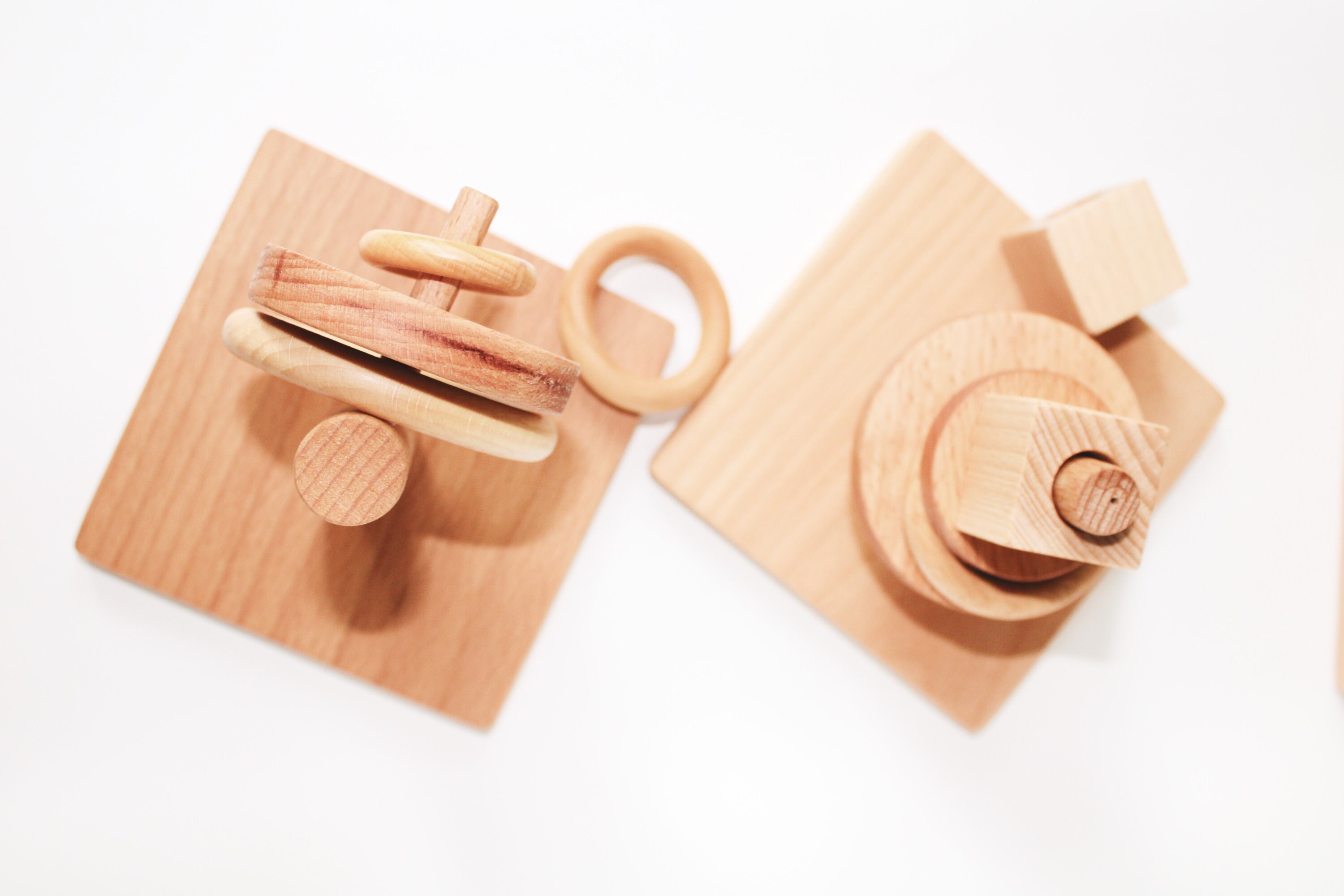 Montessori Stacking Discs Rings and Cubes on a Horizontal and - Etsy
