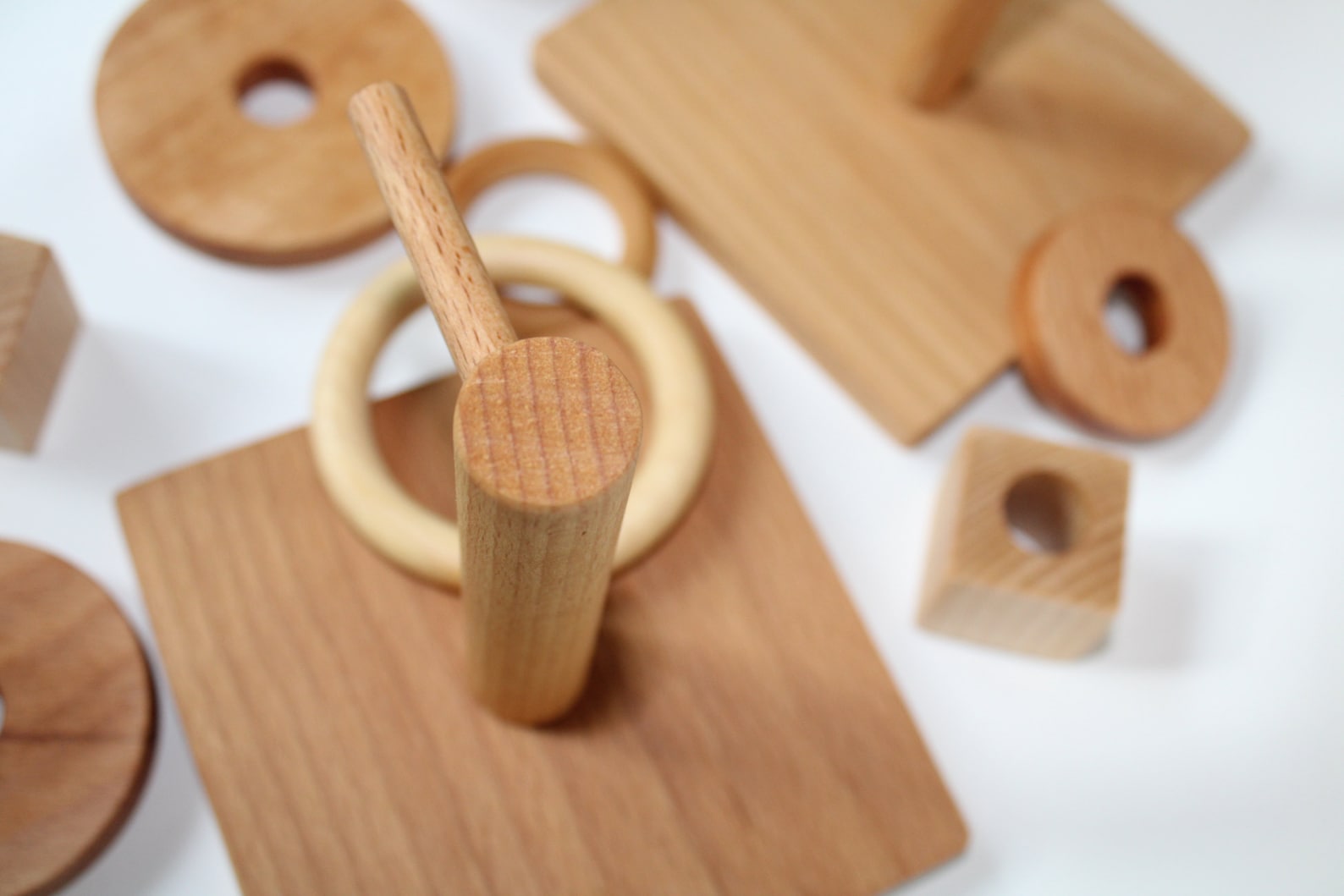 Montessori Stacking Discs Rings and Cubes on a Horizontal and - Etsy