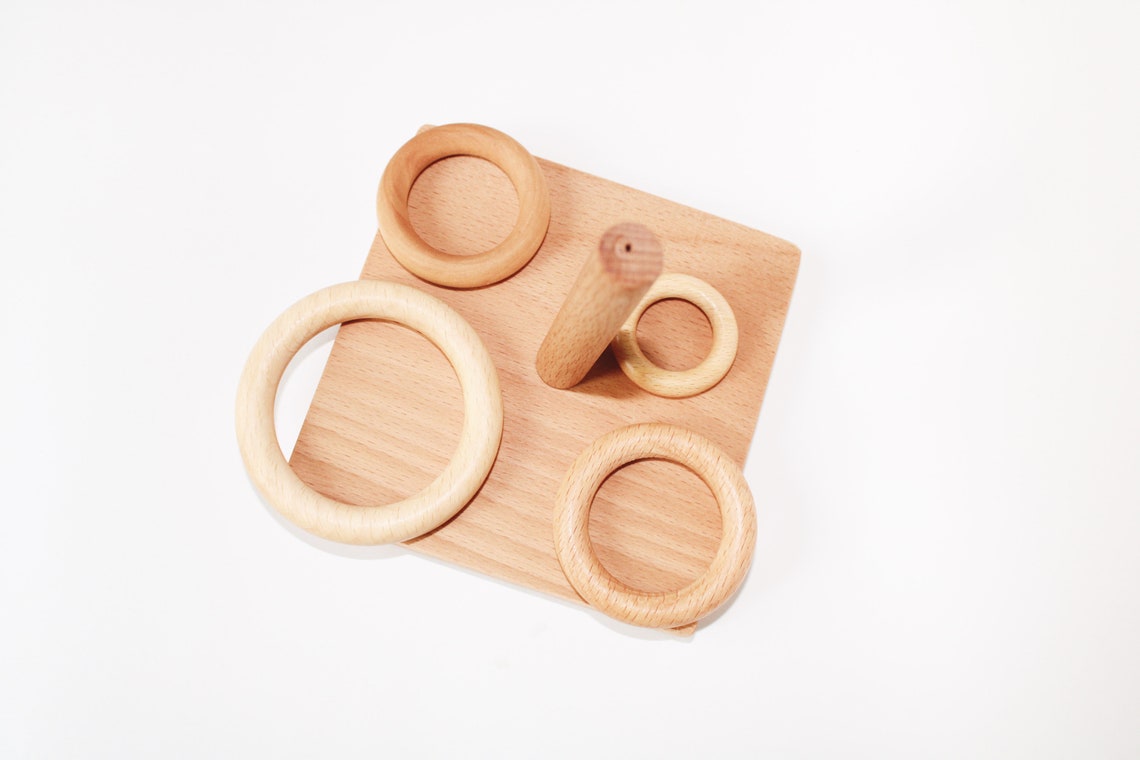 Montessori Stacking Rings on a Vertical Dowel Gift for Kids - Etsy