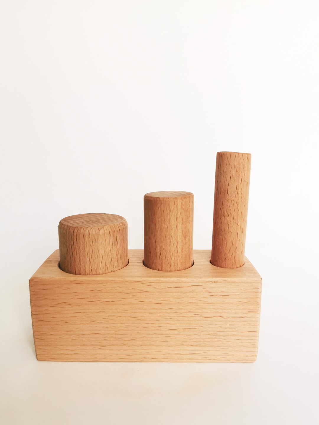 Montessori 3 Cylinder Block, Size Discrimination Material, Gift for ...