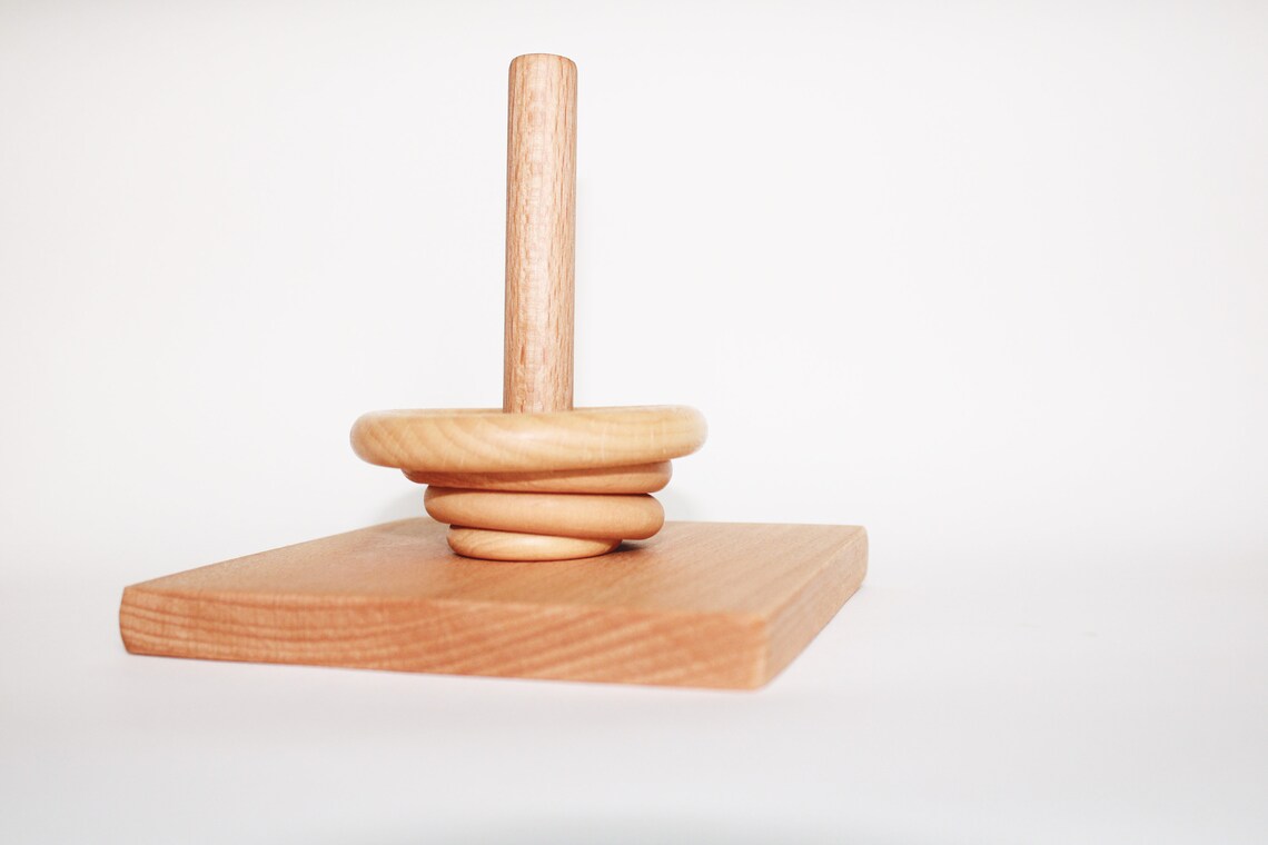 Montessori Stacking Rings on a Vertical Dowel Gift for Kids - Etsy