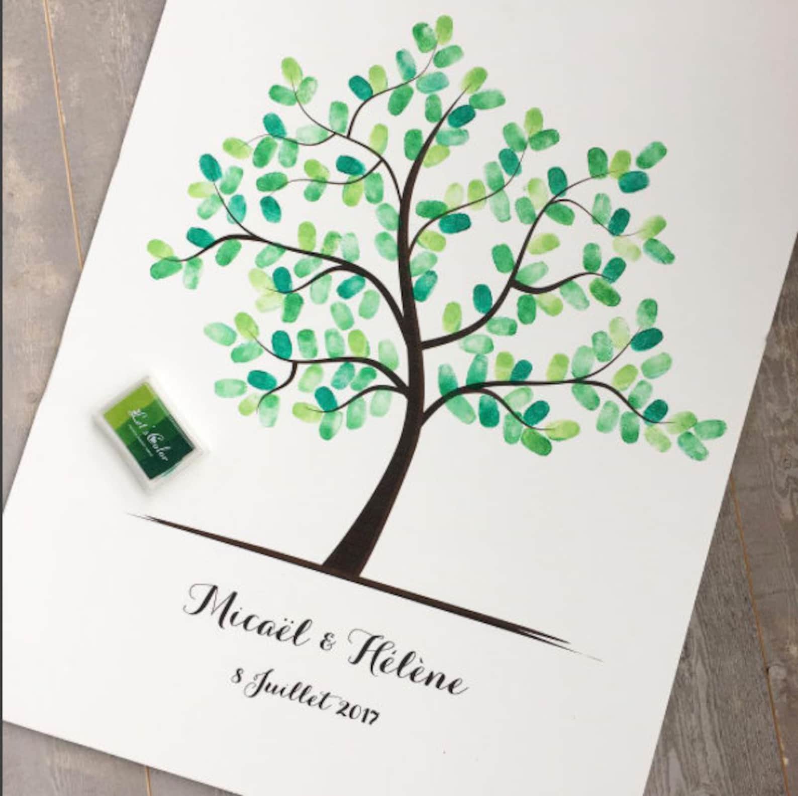 Custom Fingerprint Tree on Rigid Cardboard or PDF File - Etsy UK