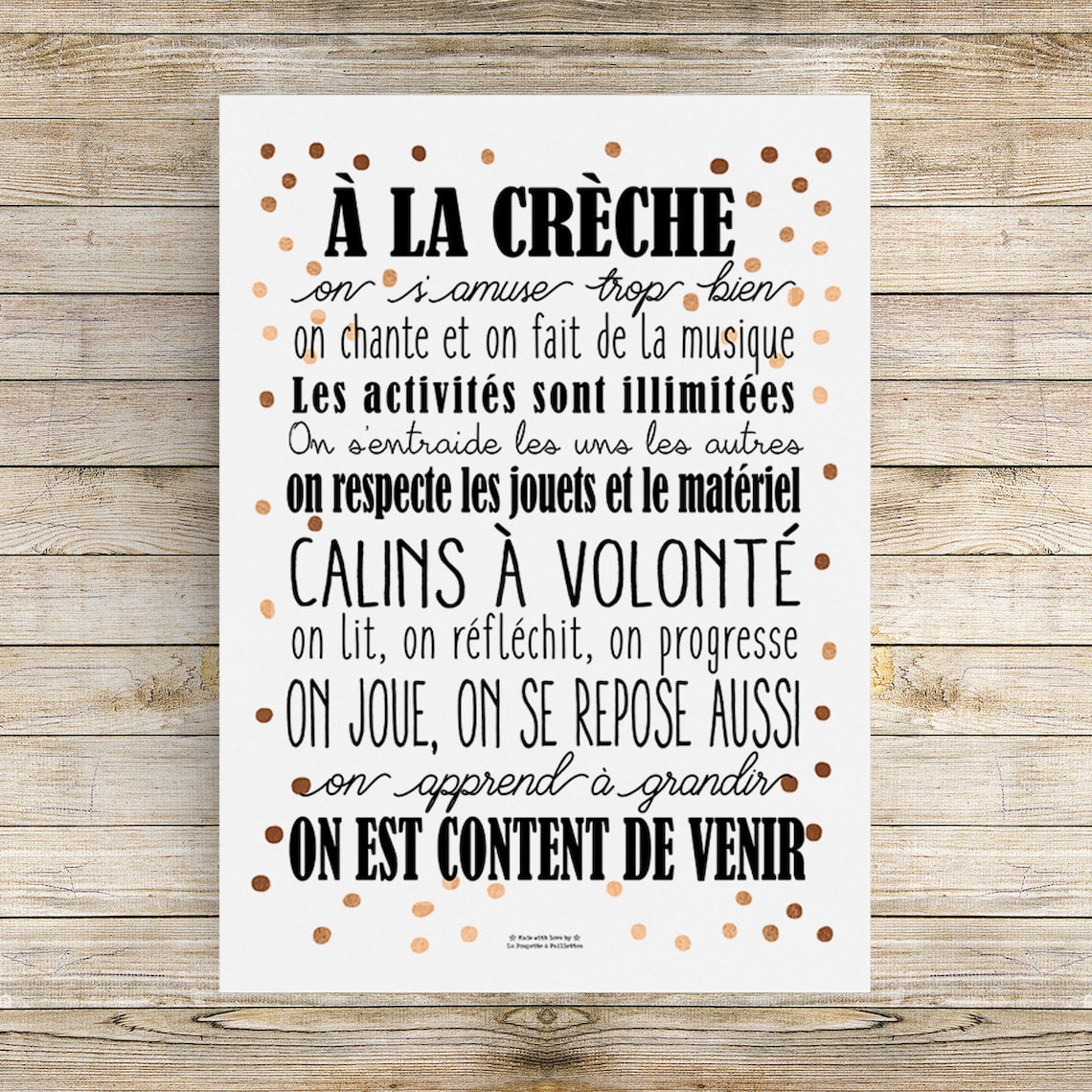 Customizable A La Crèche Poster | Etsy