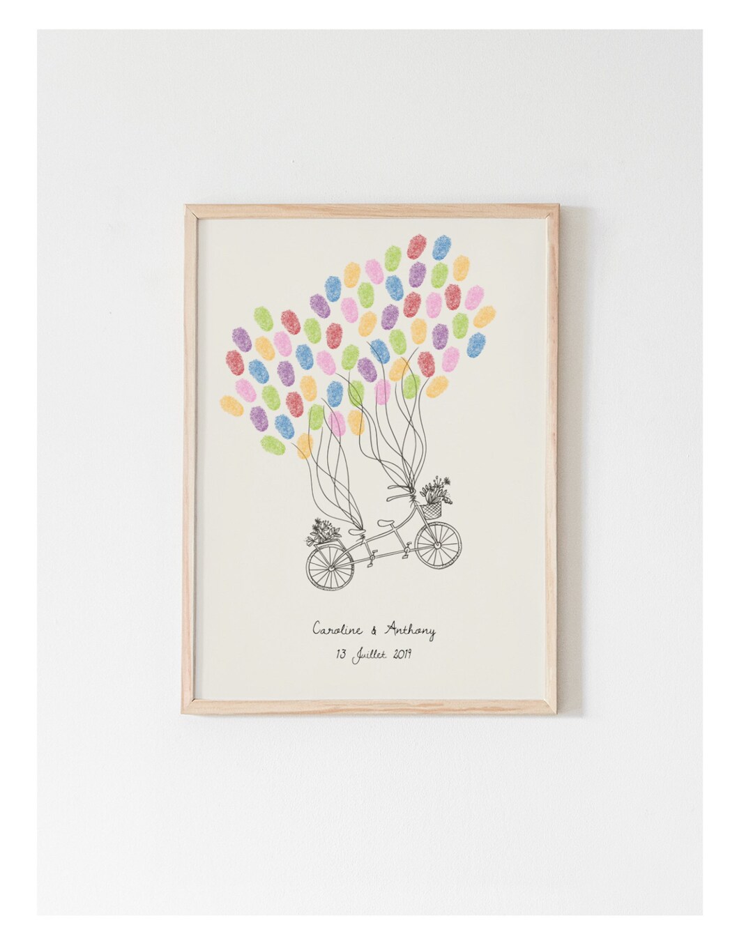 Personalized Tandem Footprint Tree on Rigid Cardboard, Canvas Frame or ...