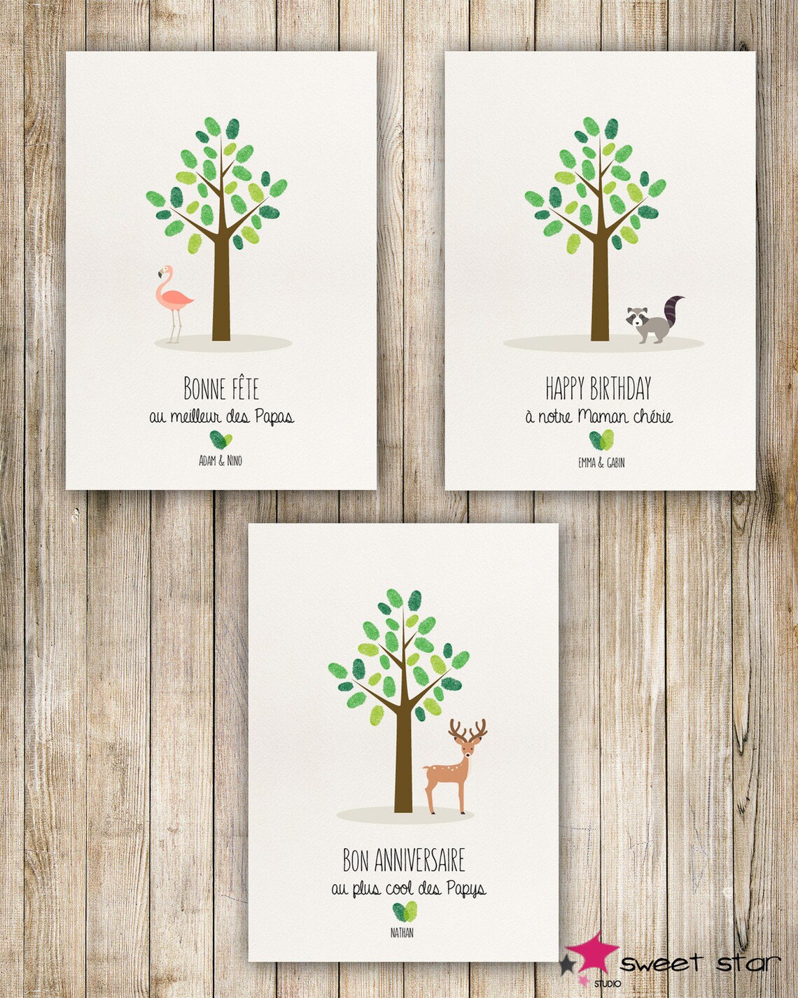 Mini Fingerprint Tree to Offer - A4 - Original Personalized Gift - Etsy
