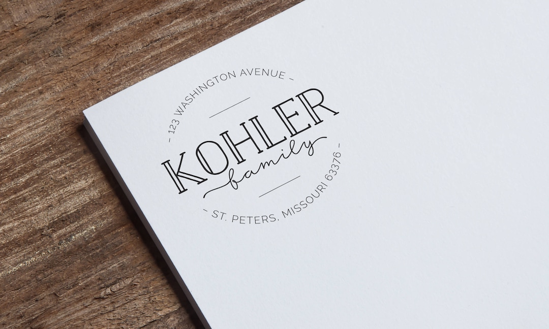Modern Address Stamp | Wedding Stamp | Save the Date | Self Ink Stamper ...