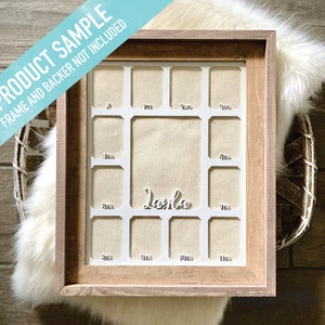 11x14 Wooden School Years Photo Mat - MAT ONLY - 2.5x3.5 Photo Inserts ...