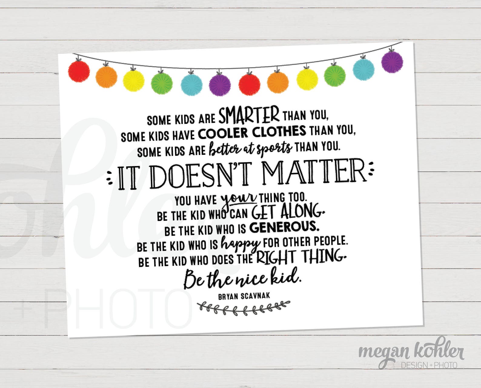 Be the Nice Kid - Classroom Poster - Chalkboard Style - Digital File - Etsy
