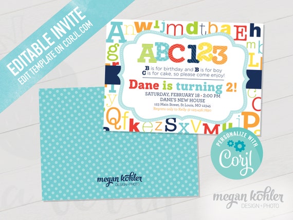 Abc Party Invitations