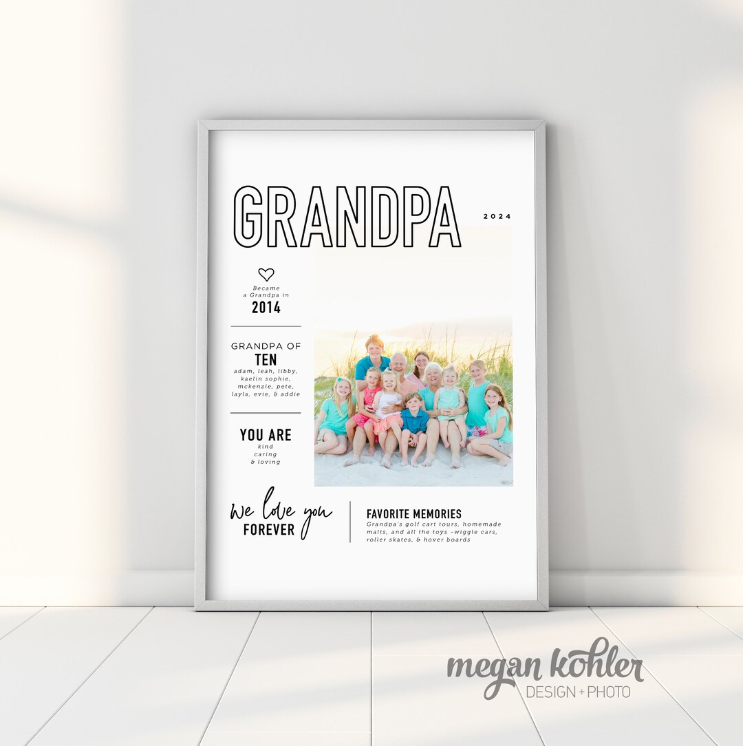 Modern Printable Father's Day Photo 11x14 - DIY Editable Digital File ...