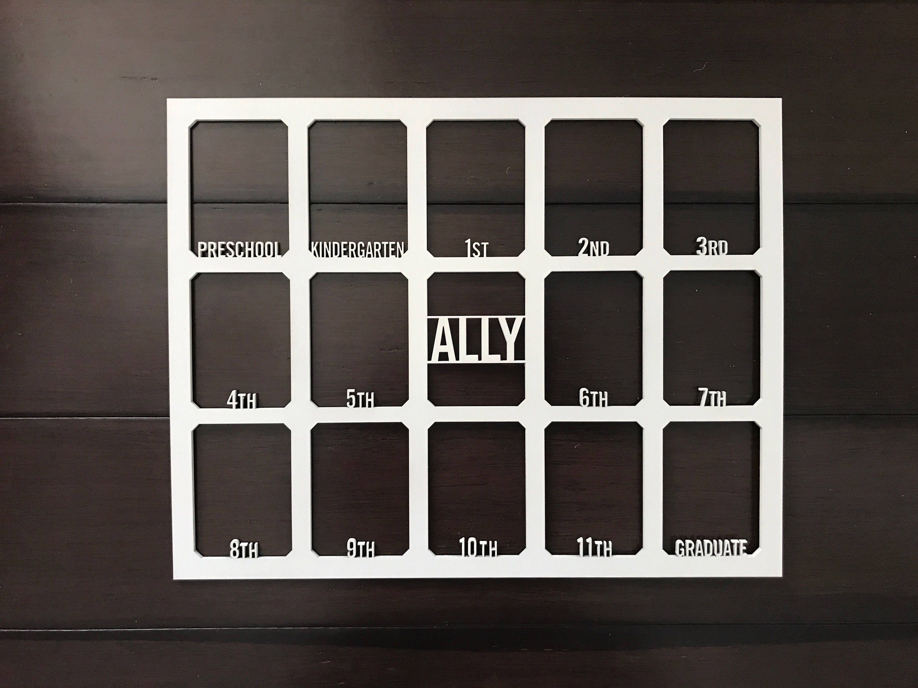 11x14 Wooden School Years Photo Mat - MAT ONLY - 2.5x3.5 Photo Inserts ...