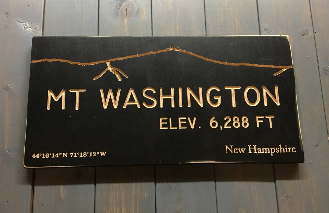 Mount Washington Elevation Sign - Etsy