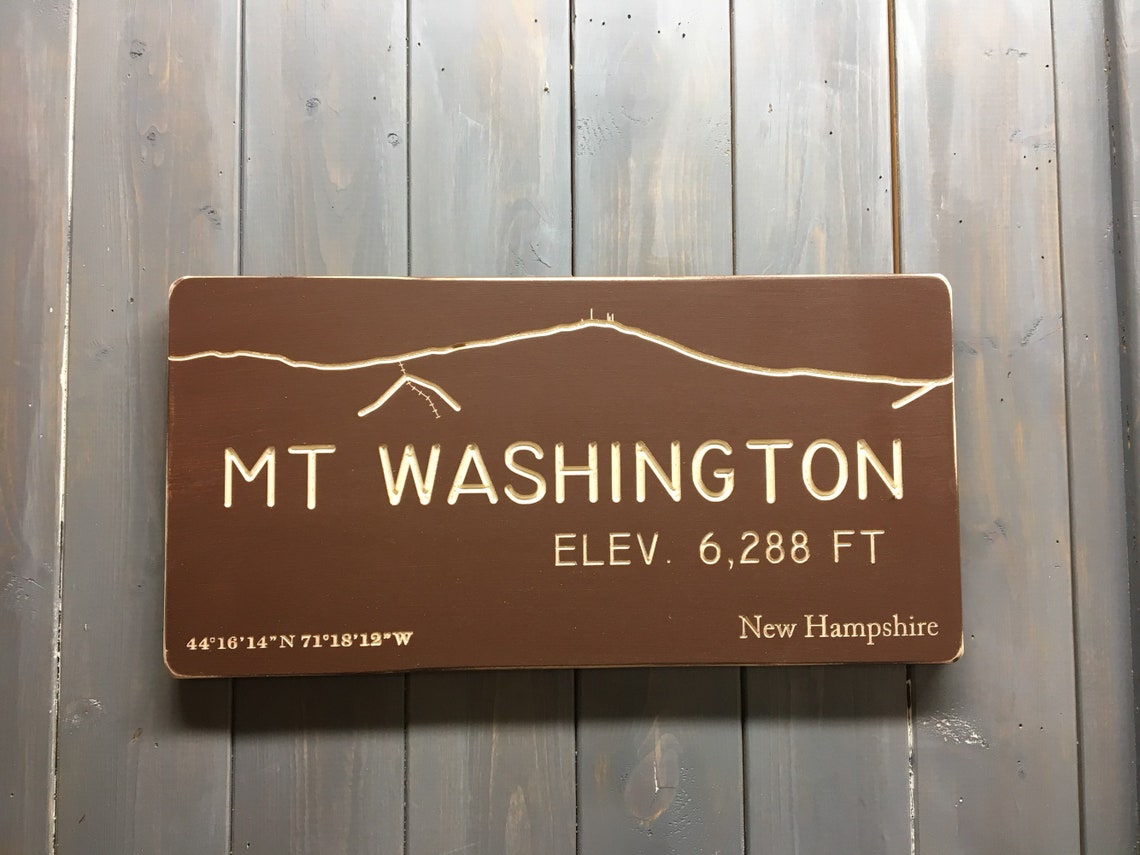 Mount Washington Elevation Sign - Etsy