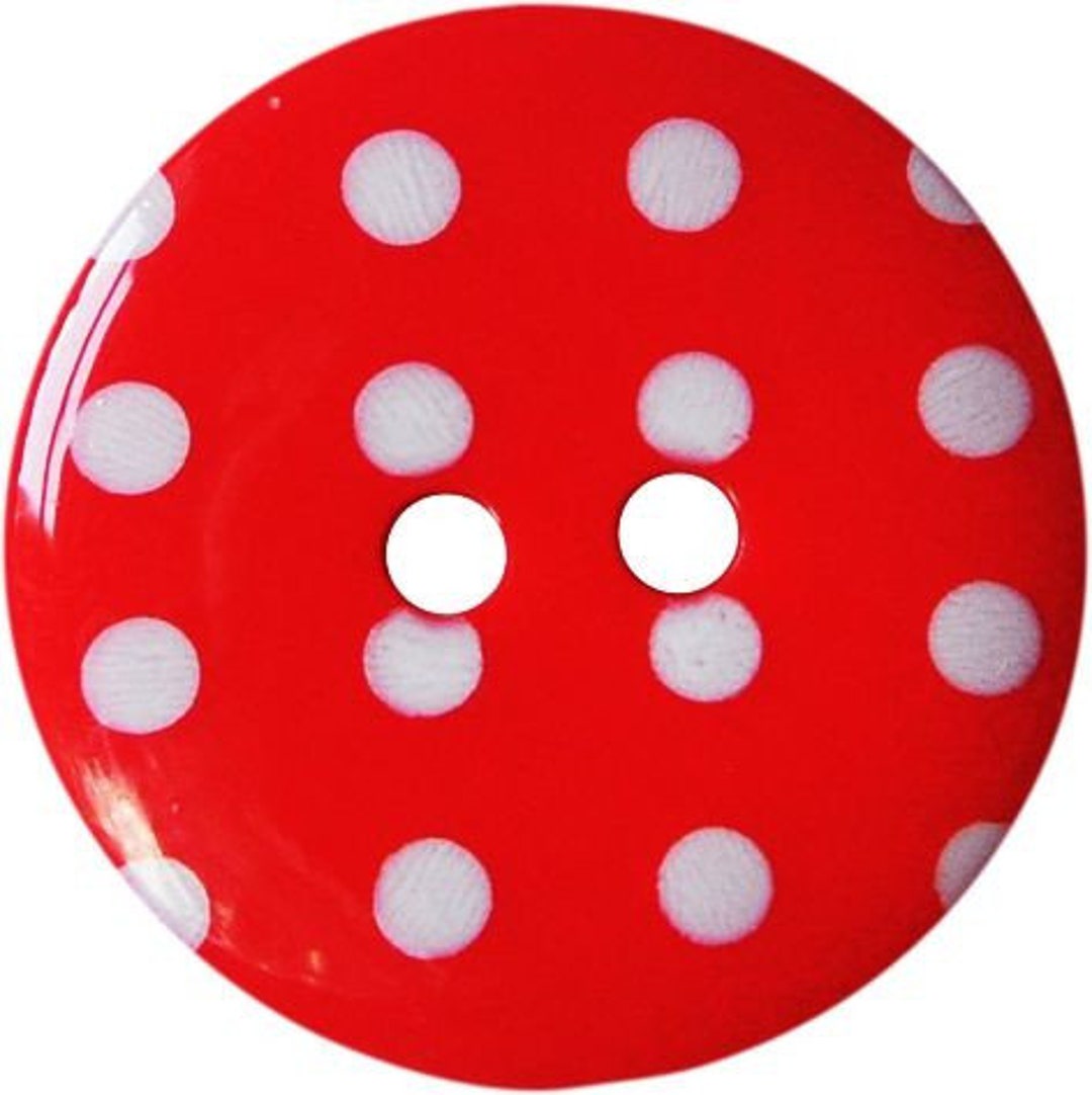 Red Polka Dot Plastic Buttons, 15mm, 2-hole (set of 2) - Etsy
