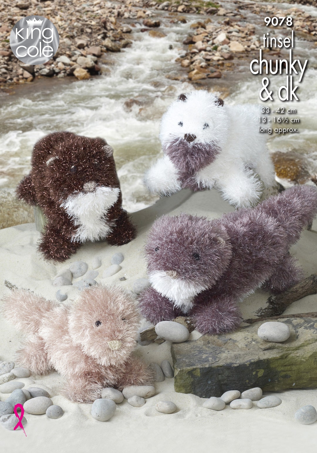Otters Knitting Pattern, King Cole Otter Pattern, Tinsel Toy Pattern ...