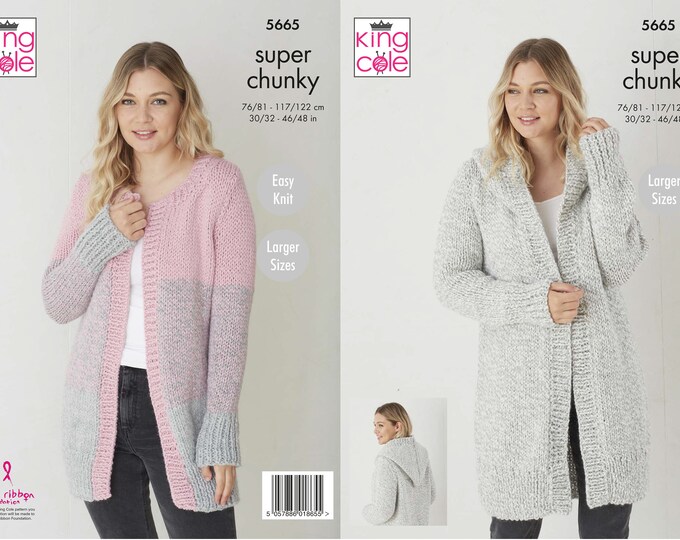 Super Chunky Jackets Knitting Pattern, King Cole Knitting Pattern ...