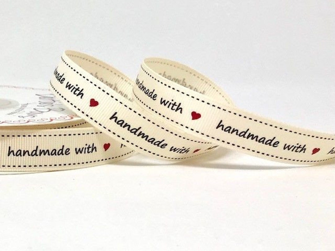 16mm Handmade With Love Ribbon,bertie's Bows 16mm Handmade Ribbon ...