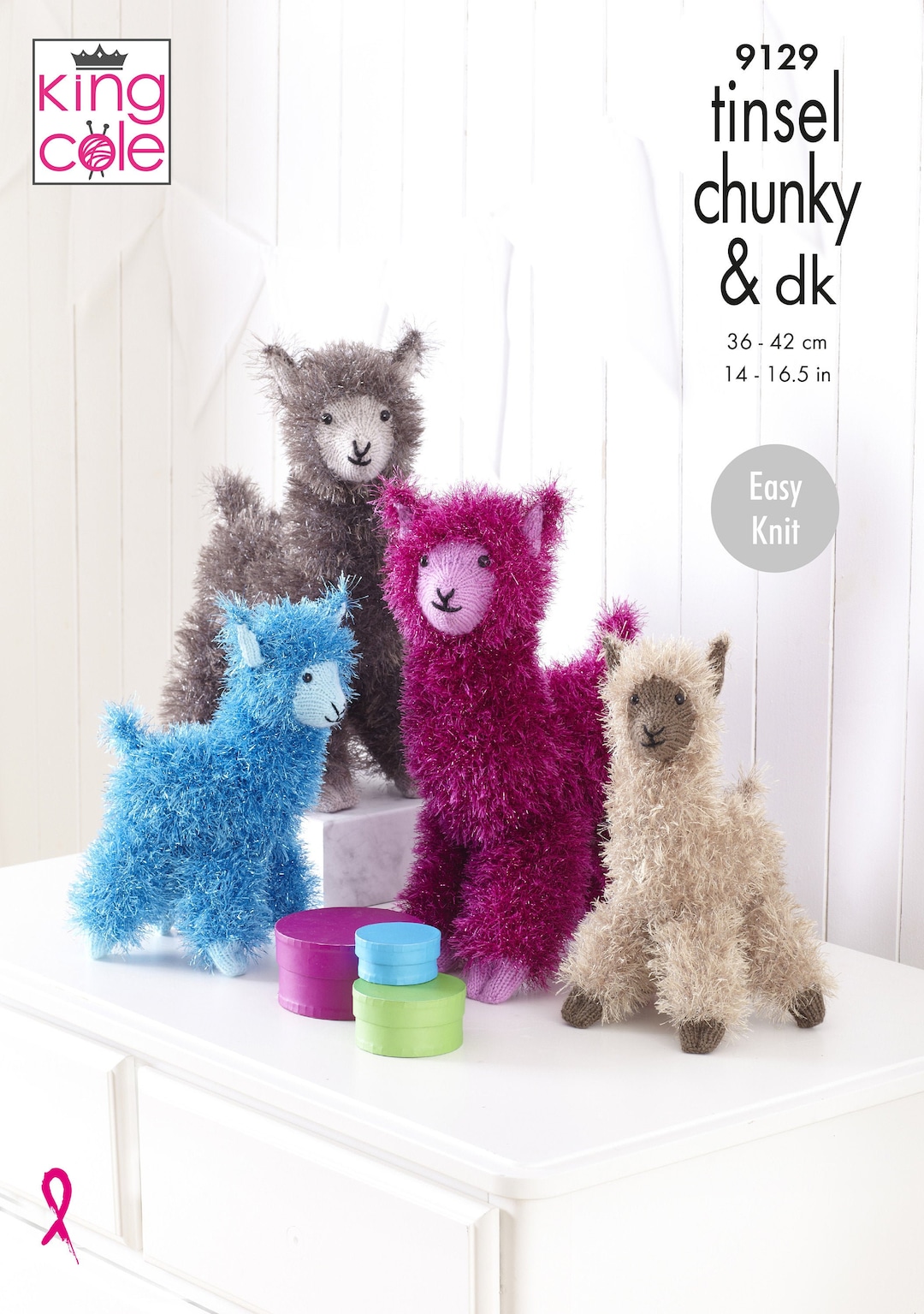 Alpaca in Tinsel Knitting Pattern, King Cole Toy Pattern, Tinsel Alpaca ...
