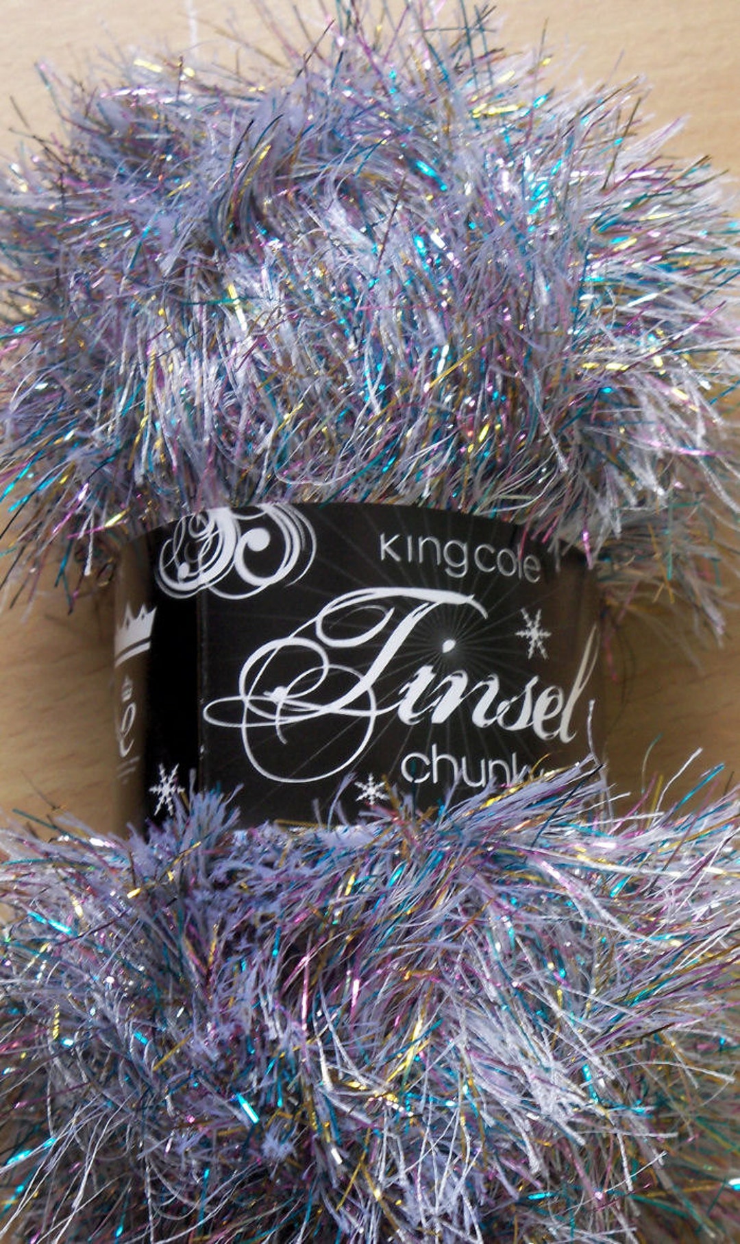 King Cole Argent Tinsel Chunky Yarn: Silver Sparkly Bulky Yarn - Etsy