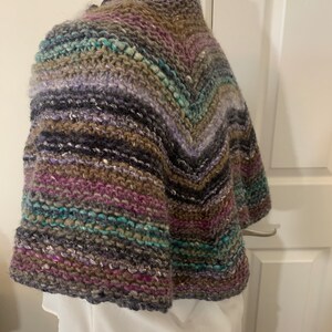 Knitted Wool Shawlette, Shaped Shoulder Wrap With Long Fringe - Etsy