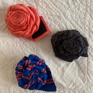 Rose Brooch Made From Tie, Flower Pin - Etsy