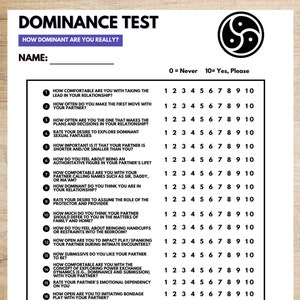 Dominant Test Questionnaire | Bdsm Quiz Questions Activities | Couples ...